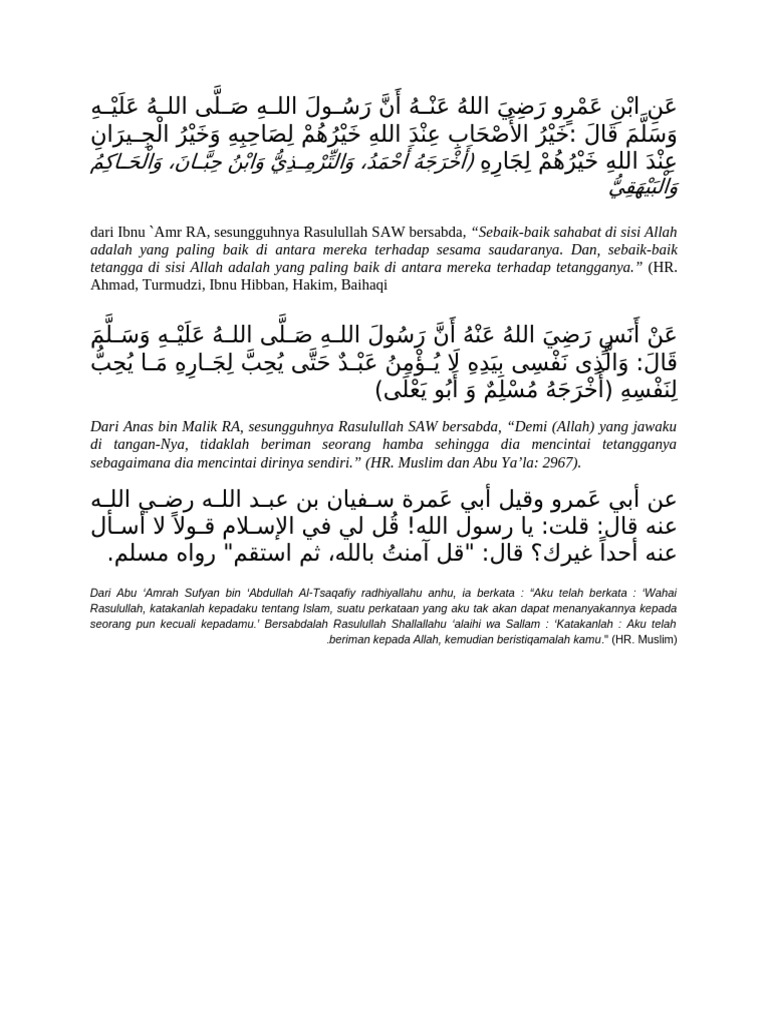 hadist Kelas 2 mts | PDF