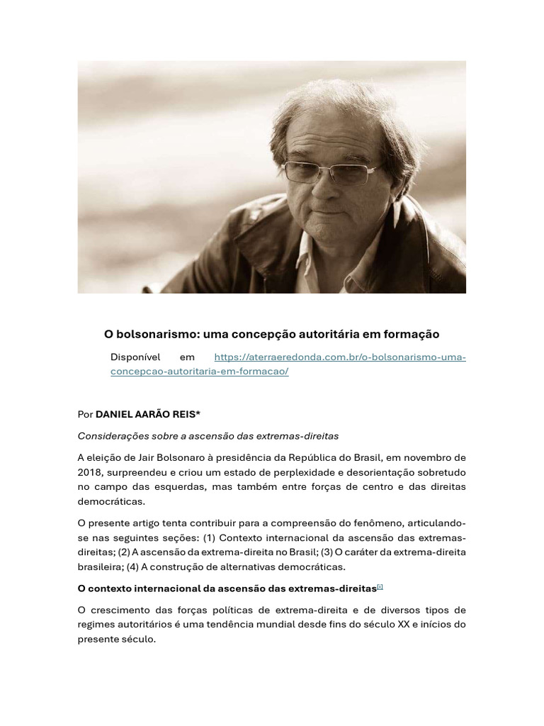 O Bolsonarismo - Uma Concepção Autoritária em Formação | PDF