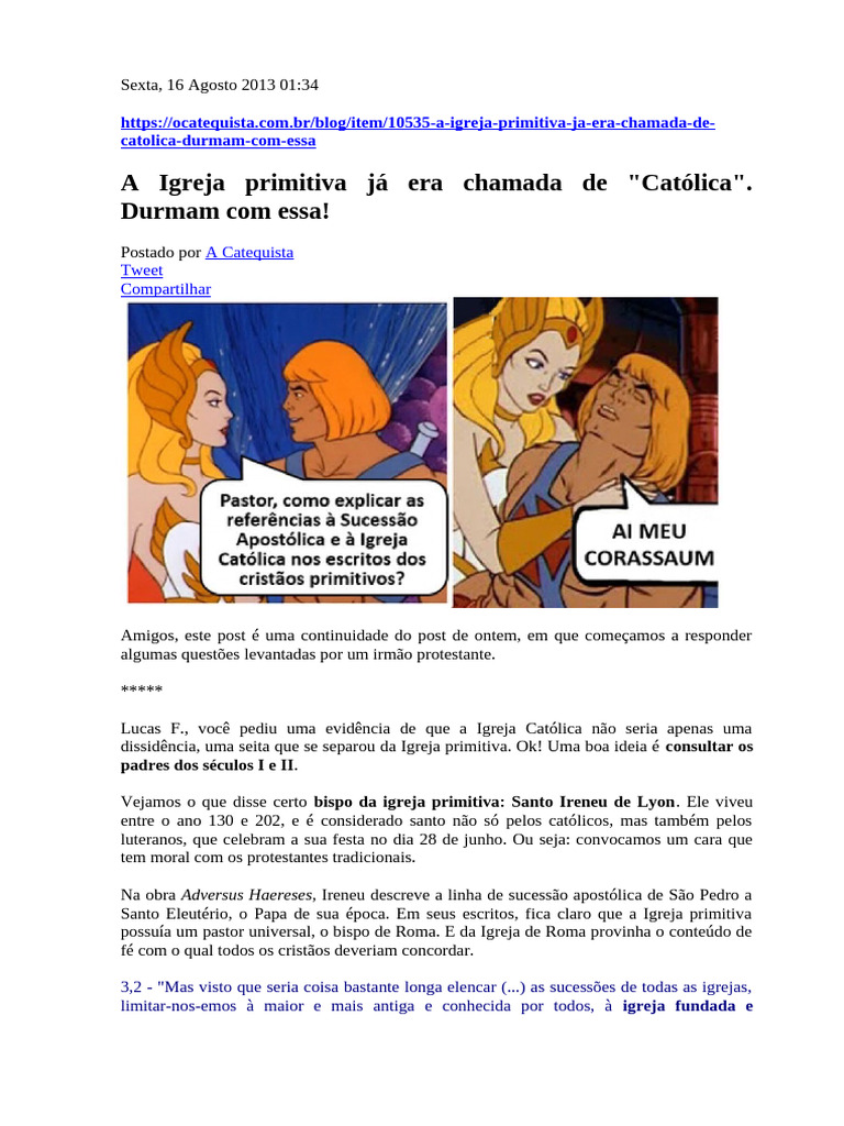 A Igreja Primitiva Já Era Chamada de Católica | PDF