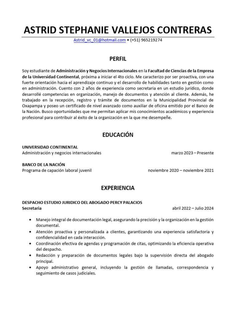Astrid Stephanie Vallejos Contreras | PDF | Despacho de abogados ...