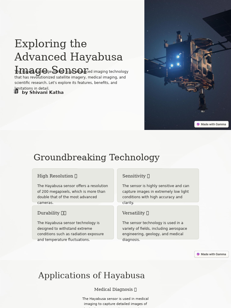 Exploring The Advanced Hayabusa Image Sensor | PDF