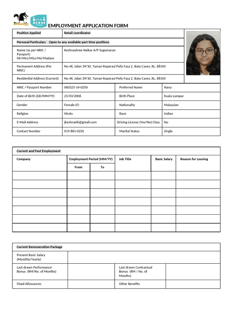 2023 Employment Application Form | PDF