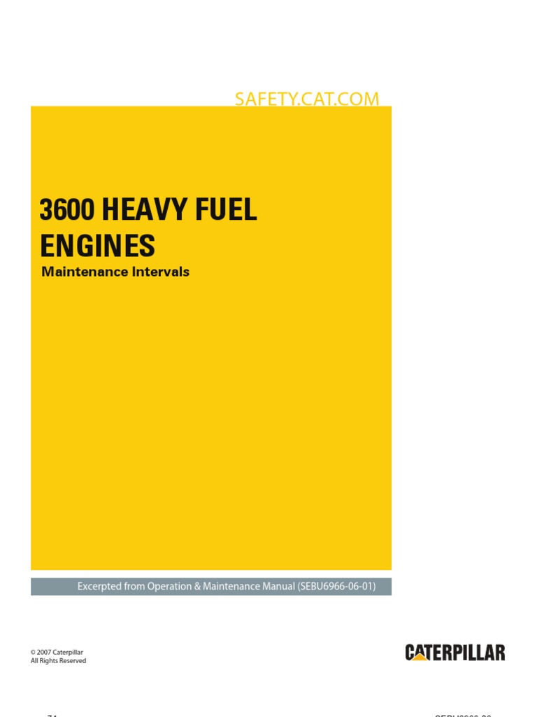 3600 Heavy Fuel Engines-Maintenance Intervals | PDF | Motor Oil ...