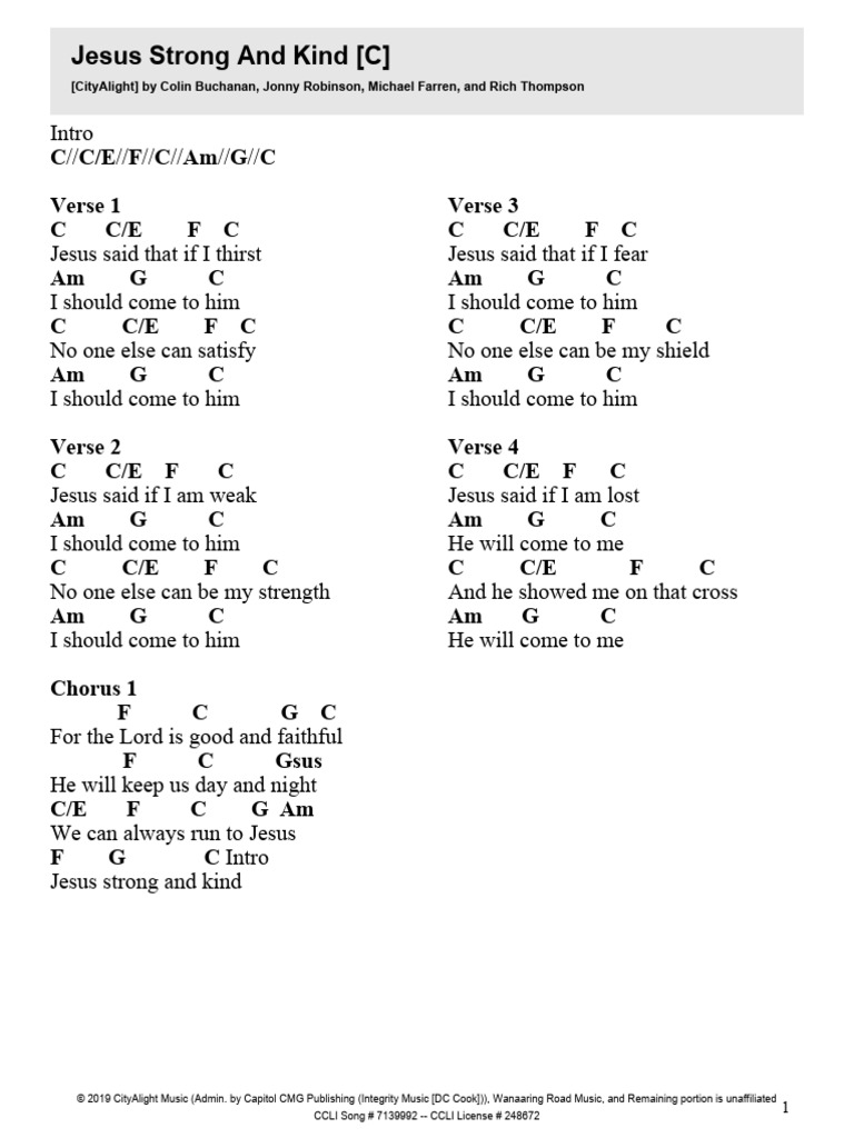 Jesus Strong and Kind C | PDF