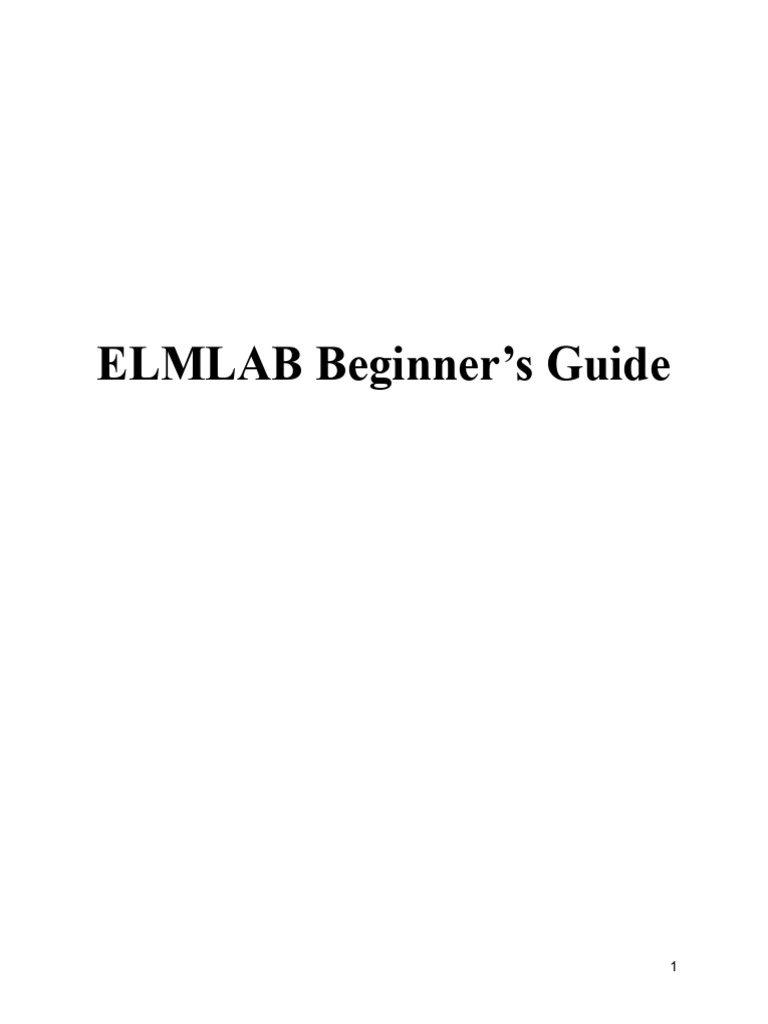 ELMLAB Beginner's Guide | PDF