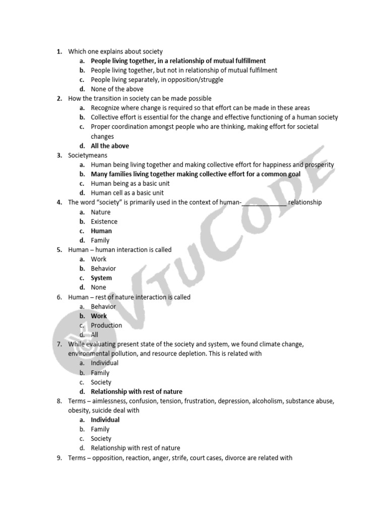 @Vtucode.c0m Module 4 MCQ UHV | PDF @Vtucode.c0m Module 4 MCQ UHV | PDF