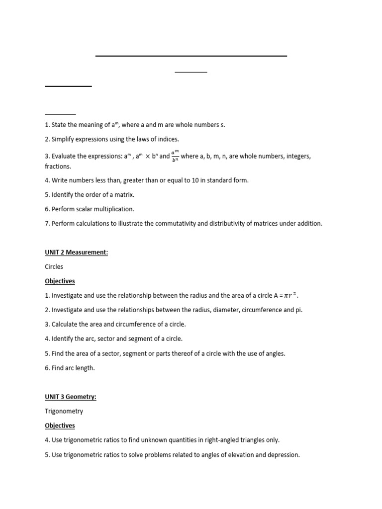 Mathematics Curriculum Guide Grade 9 | PDF