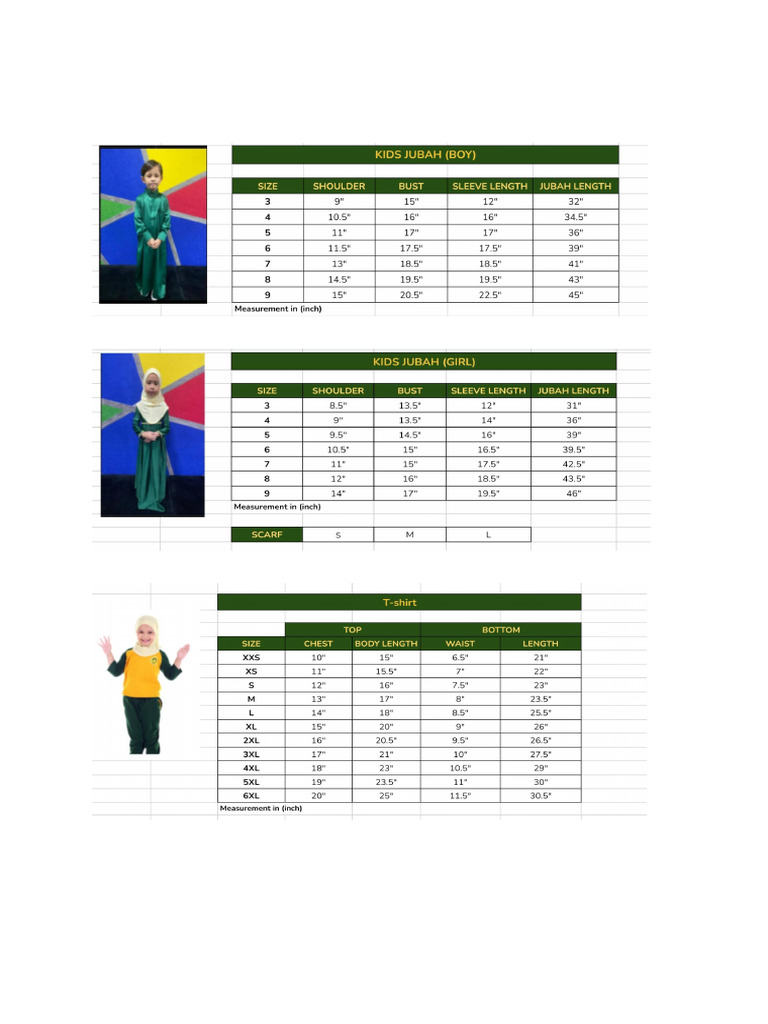 Sizing Chart | PDF