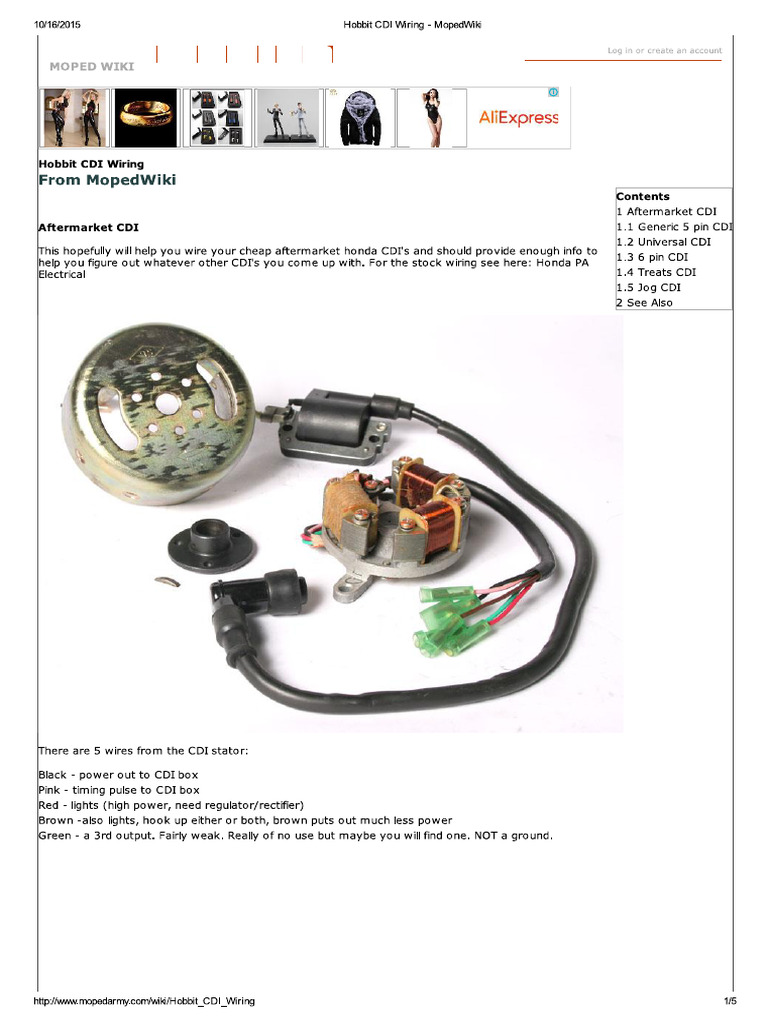 Hobbit CDI Wiring - MopedWiki | PDF