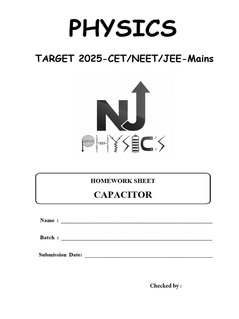 Capacitor Homework Sheet | PDF