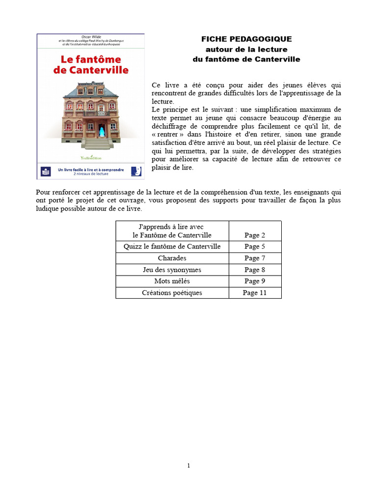 Fantome Fichepedagogique | PDF