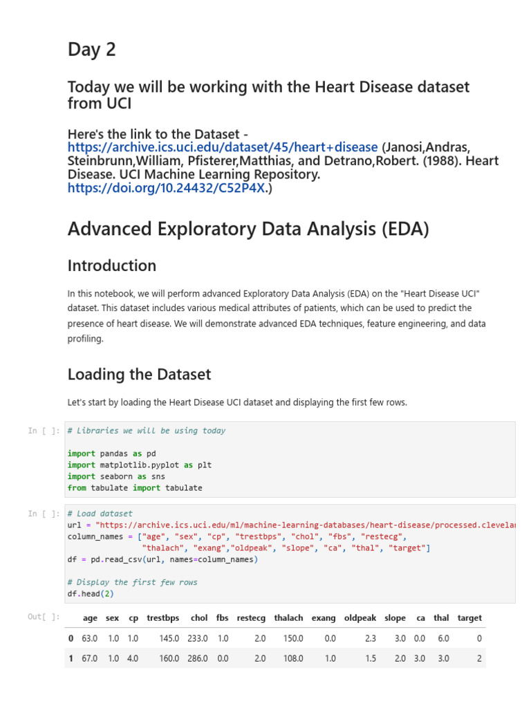 Today We Will Be Working With The Heart Disease Dataset From UCI | PDF