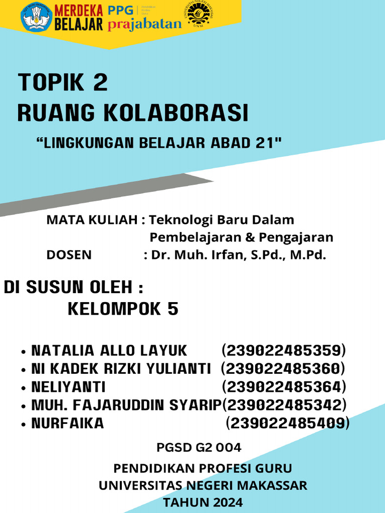 TP 2 - Ruang Kolaborasi - KLP 5 Teknologi | PDF