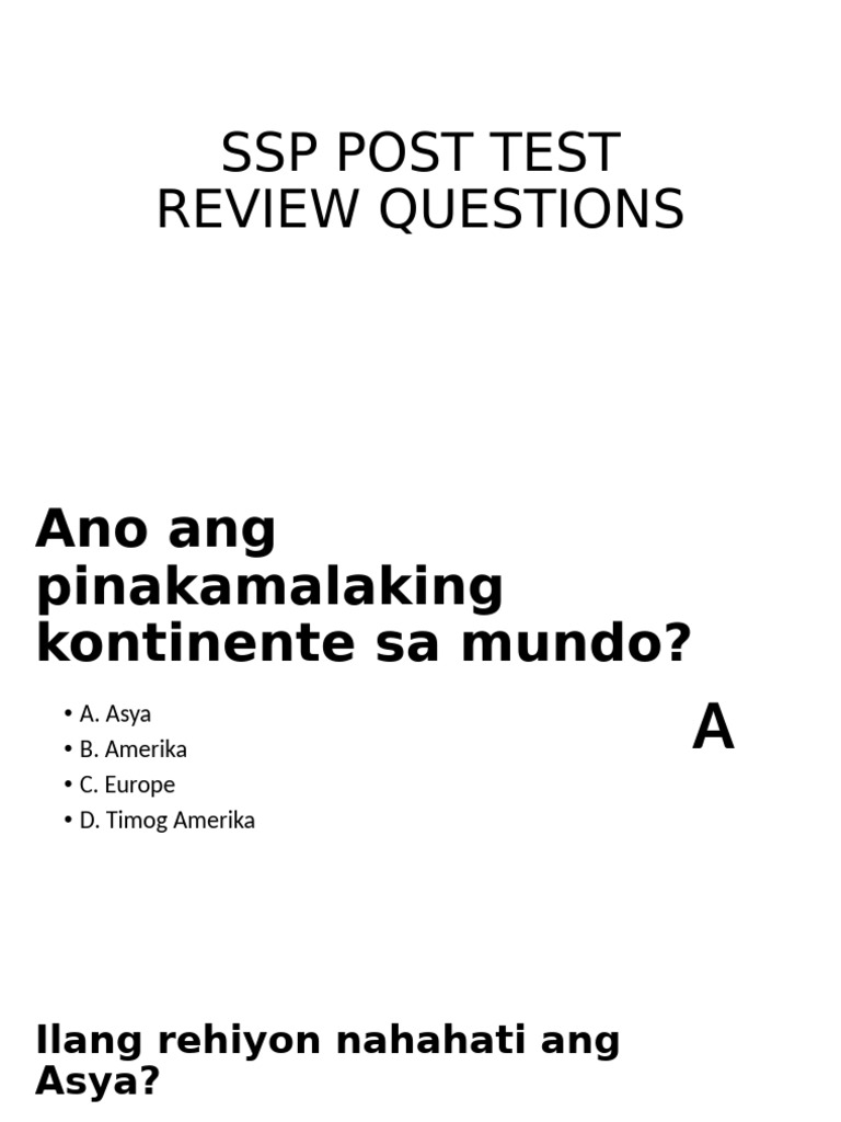 SSP Post Test Review Questions | PDF