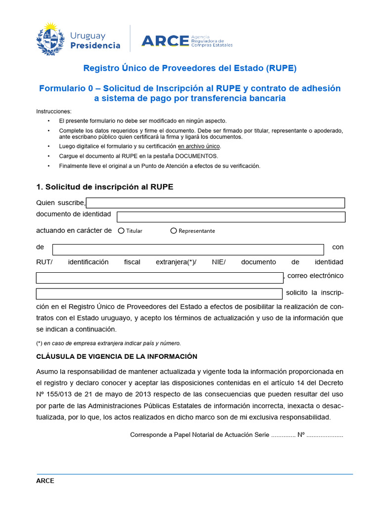 RUPE For 00 Solicitud+Insripc Contrato+Cta+Bancaria-v8 | PDF