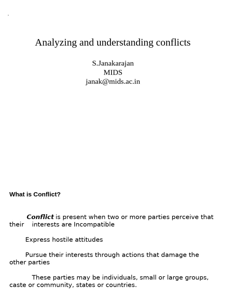 Understanding Conflicts | PDF