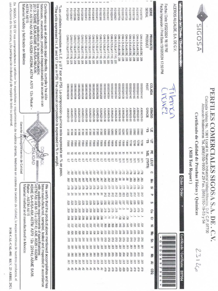 Canal 4 en 8.04 KG, Canal 8 en 17.11 KG A 20 Sigosa | PDF