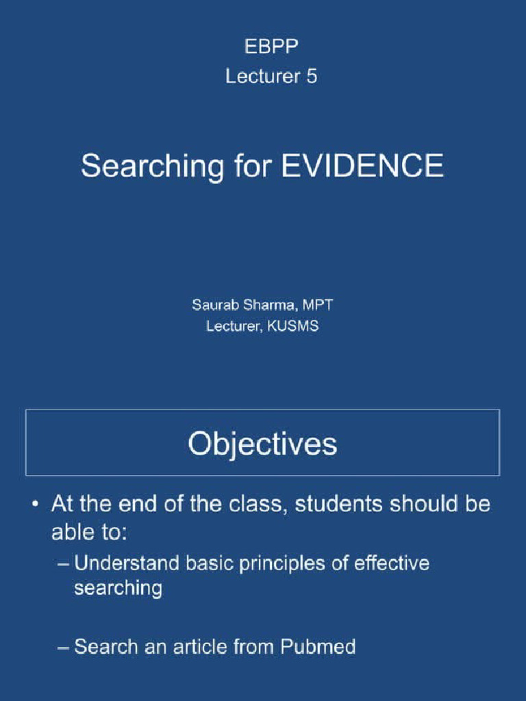 Searching For Evidence | PDF