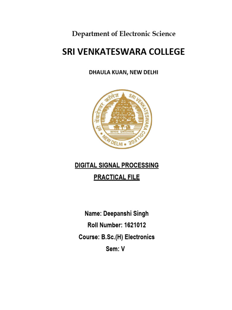 DSP Practical File | PDF