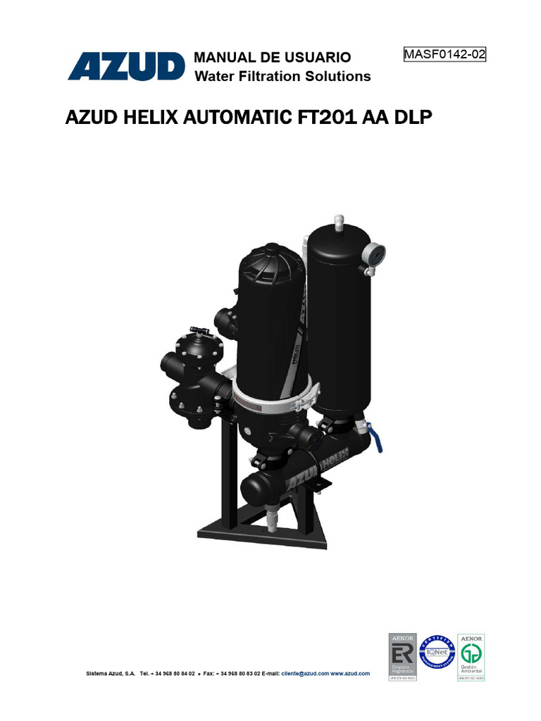 Manual de Usuario Azud Helix Automatic FT201 Aa DLP V3 | PDF