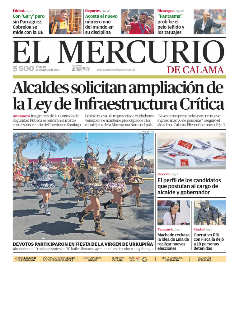 El Mercurio de Calama 160824 | PDF | Chile