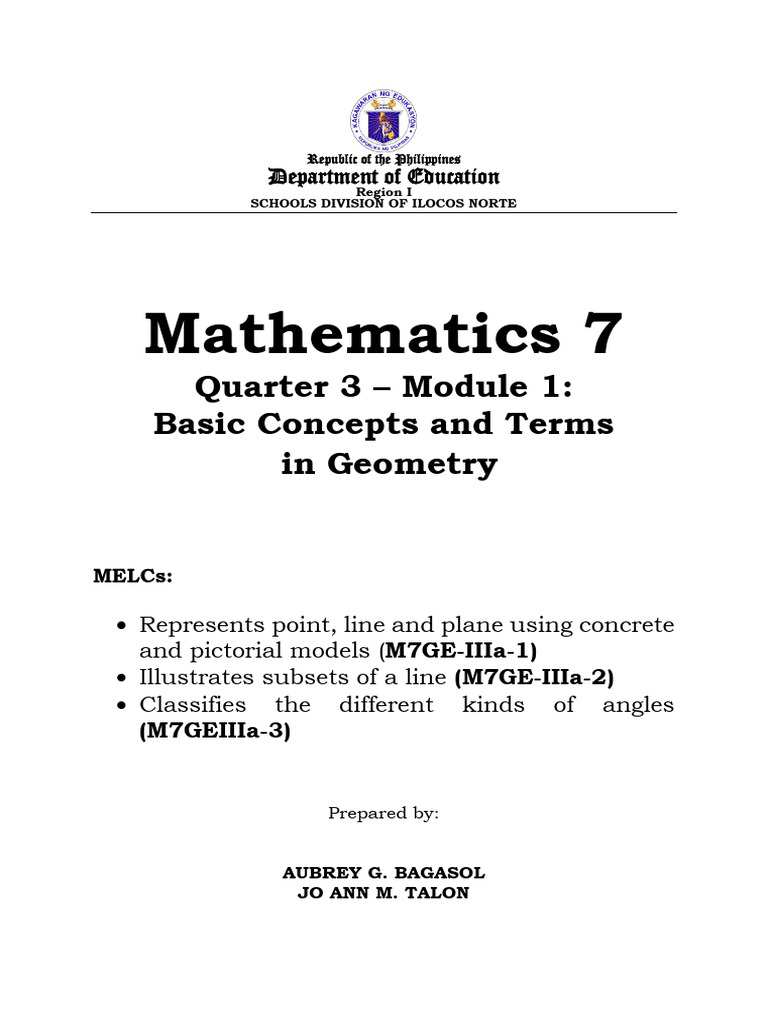 Math 7 Quarter3 Module1 Week1 2 M8GE IIIa C 1 SLM Tolentino Mark ...