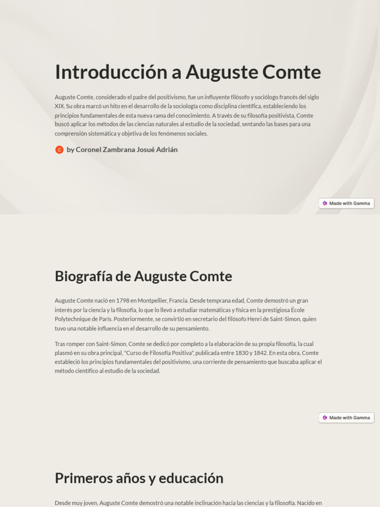 Introduccion A Auguste Comte | PDF
