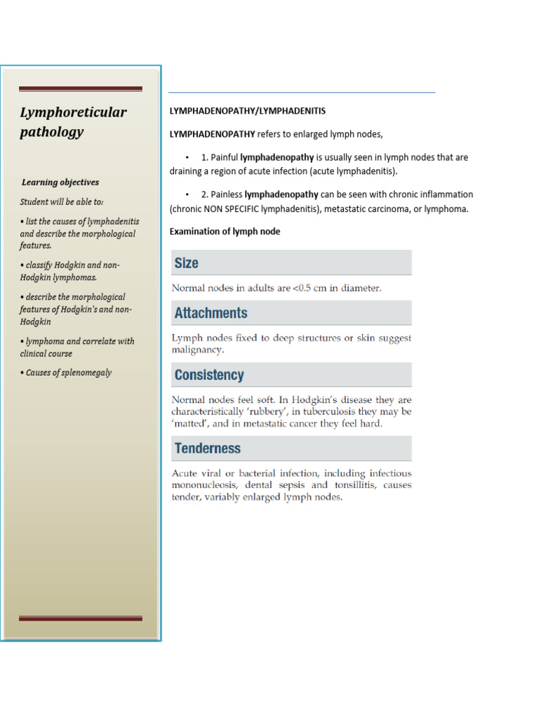 Lymphoreticular Pathology | PDF | Lymphoma | Lymphatic System