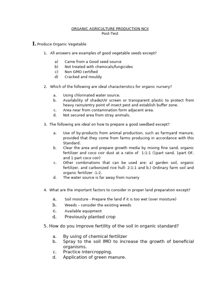 OAP Pre-Test & Post-Test | PDF
