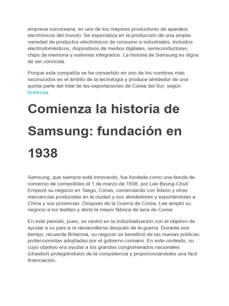 La Historia de Samsung | PDF