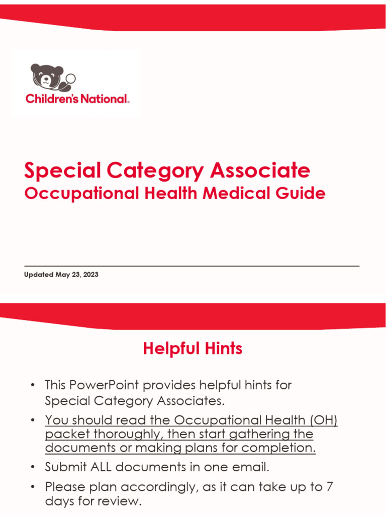 Occupational Health Medical Guide | PDF | Health Care | Self-Improvement