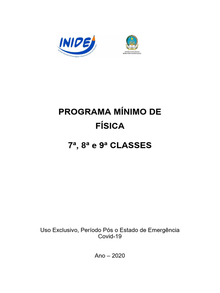 Programa de FISICA 7 Á 9 Classe | PDF
