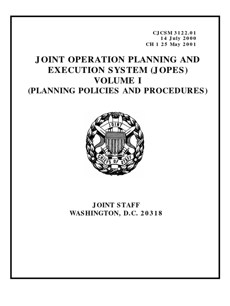 JOPES Volume I: Planning Policies | PDF | United States Department Of ...