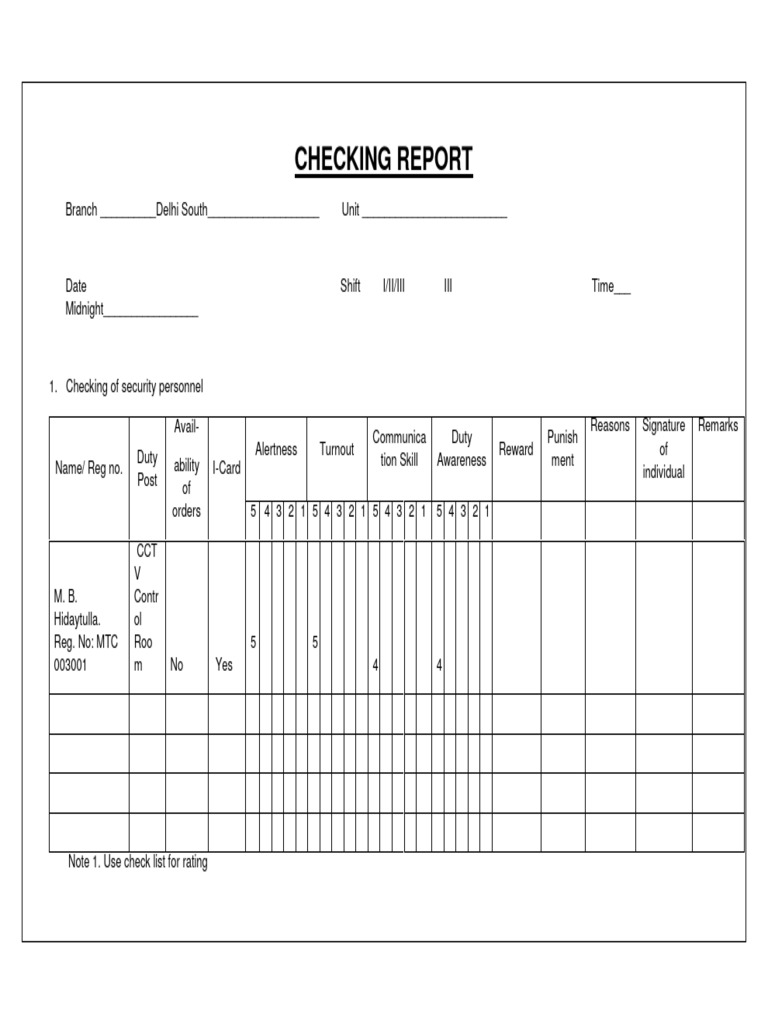 Checking Report | PDF
