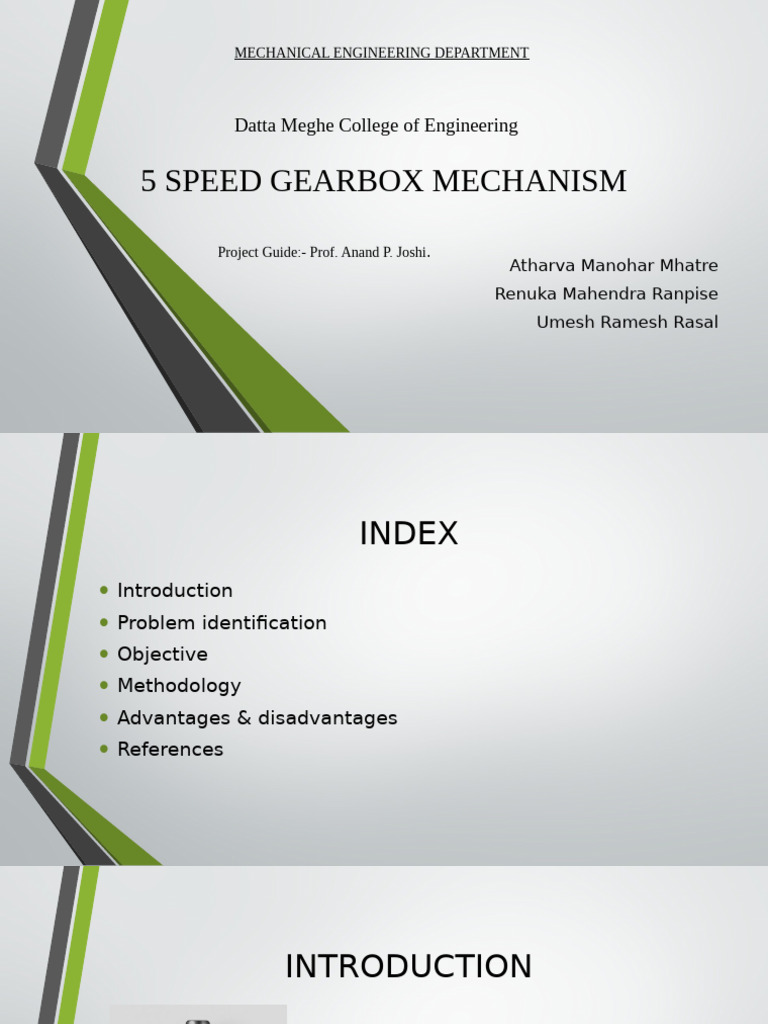 5 Speed Gearbox Mechanism[1] | PDF