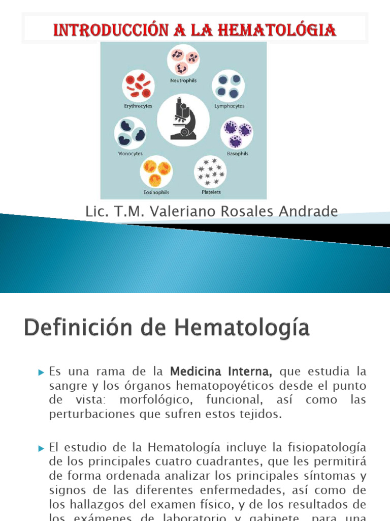 CLASE_1._Introduccion_al_Curso_de_la_Hematologia | PDF CLASE_1._Introduccion_al_Curso_de_la_Hematologia | PDF