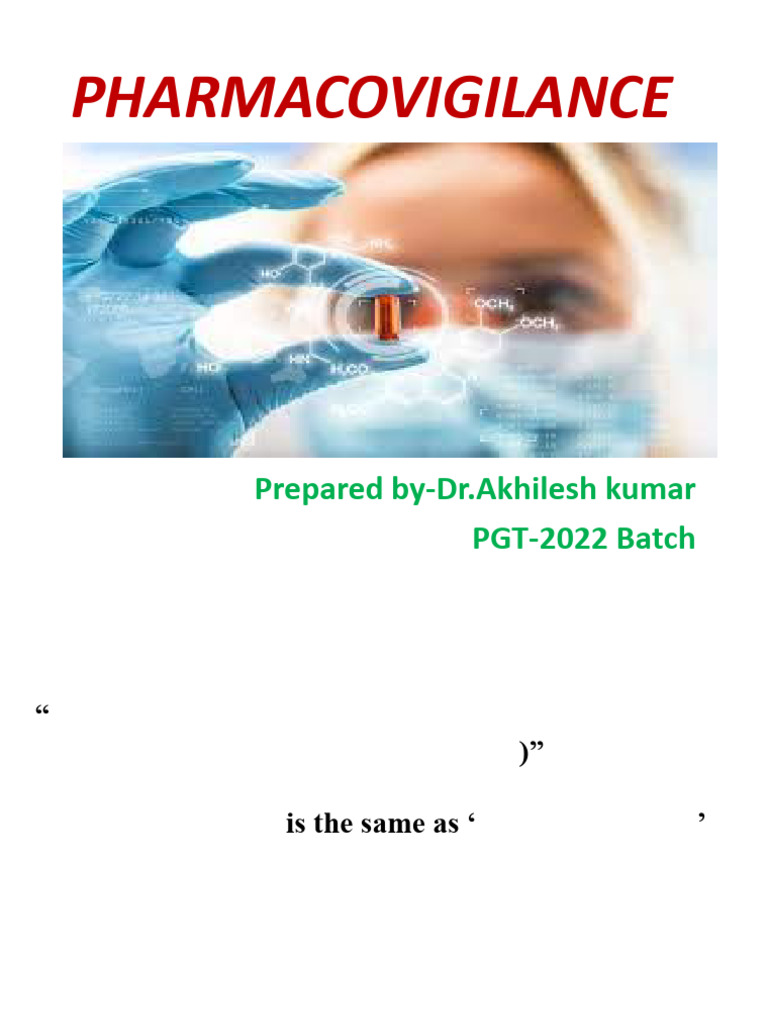 Pharmacovigilance PPT Pharmacy | PDF