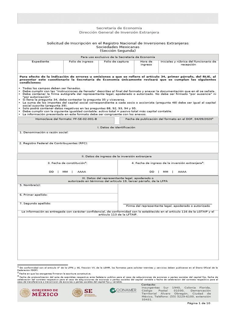 FF SE 02 001 B InscripcionSeccionSegunda | PDF