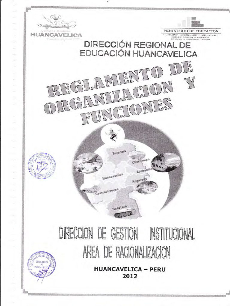 Reglamento de Organización y Funciones ROF - 2012 | PDF