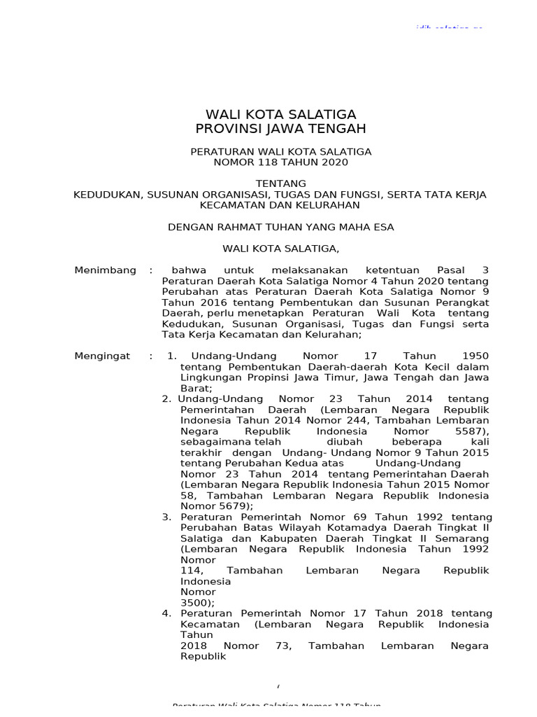 PERWALI SOTK BERLAKU | PDF