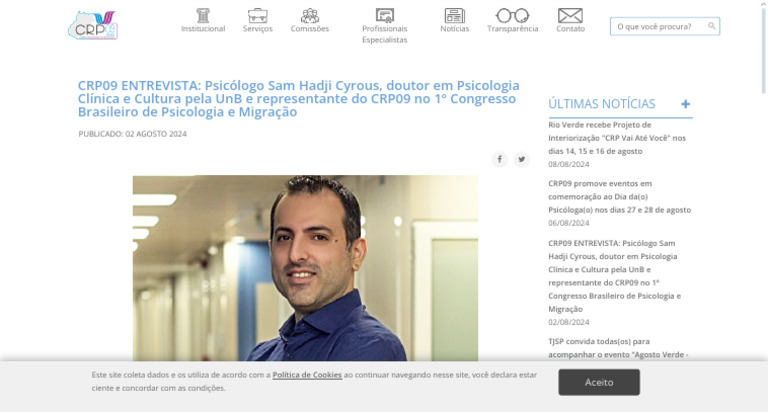 CRP09 ENTREVISTA - Psicólogo Sam Hadji Cyrous, Doutor em Psicologia ...