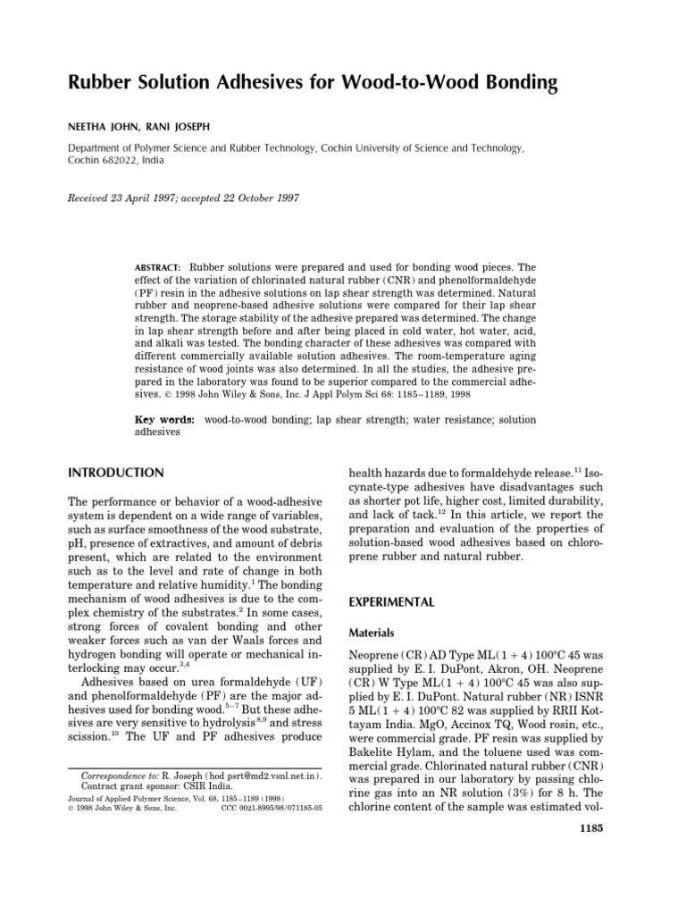 Wood Bonding Adhesive Insights | PDF | Adhesive | Science & Mathematics