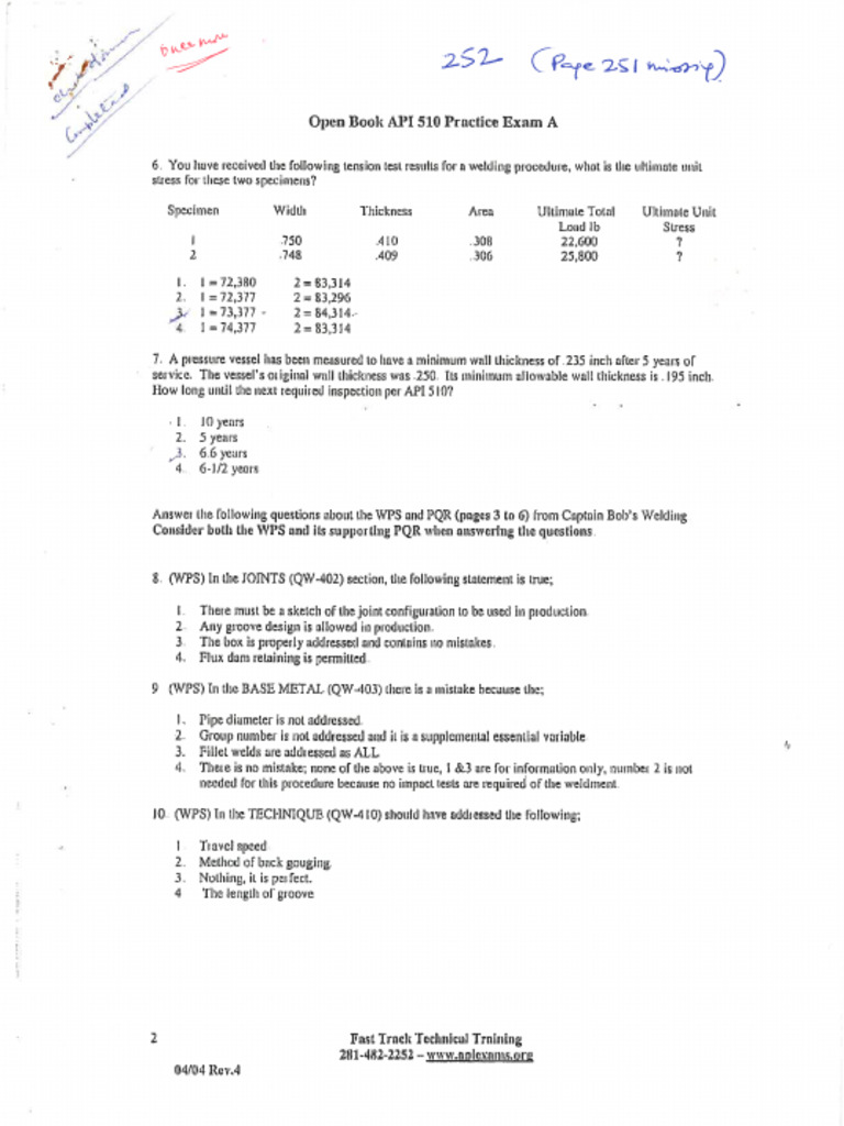API 510 Exam Paper 9set | PDF