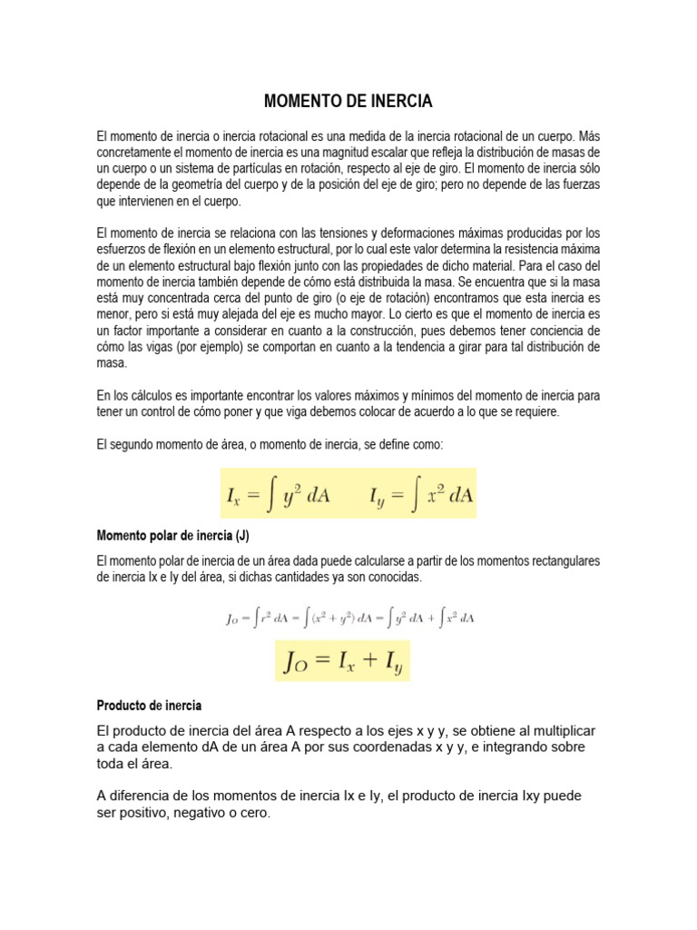 Momento de Inercia | PDF
