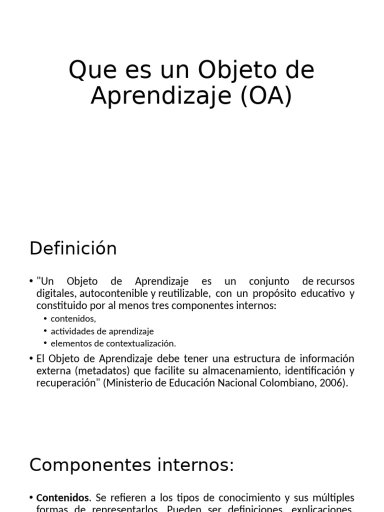 Clase - 3 - Que Es Un Objeto de Aprendizaje (OA | PDF