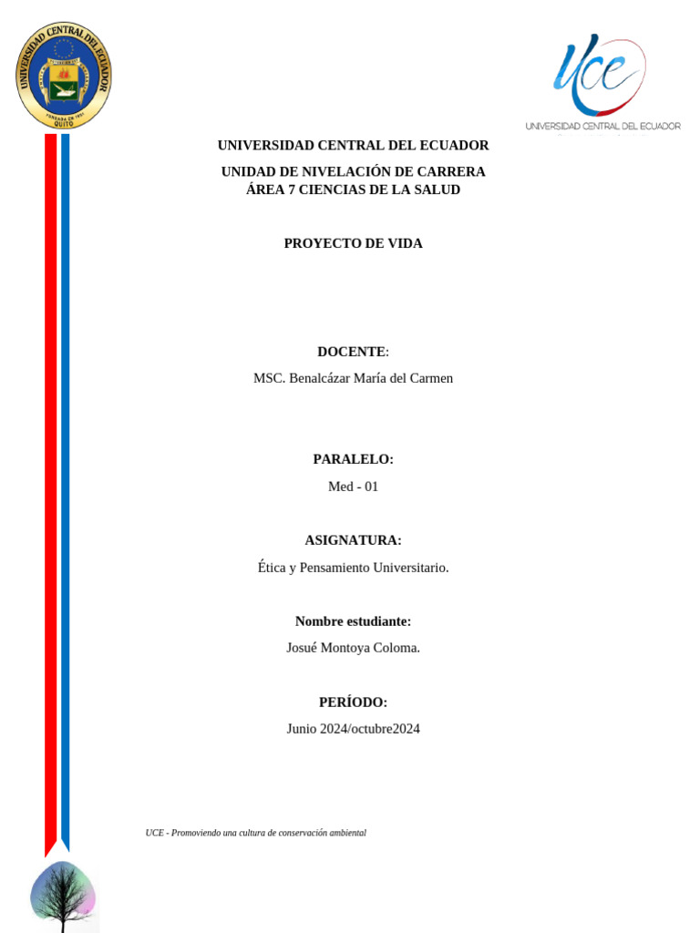 MB - FORMATO PROYECTO DE VIDA EPU Presentacion | PDF