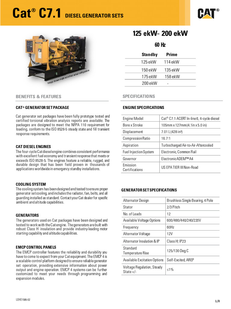 125 To 200 KW Spec Sheet | PDF