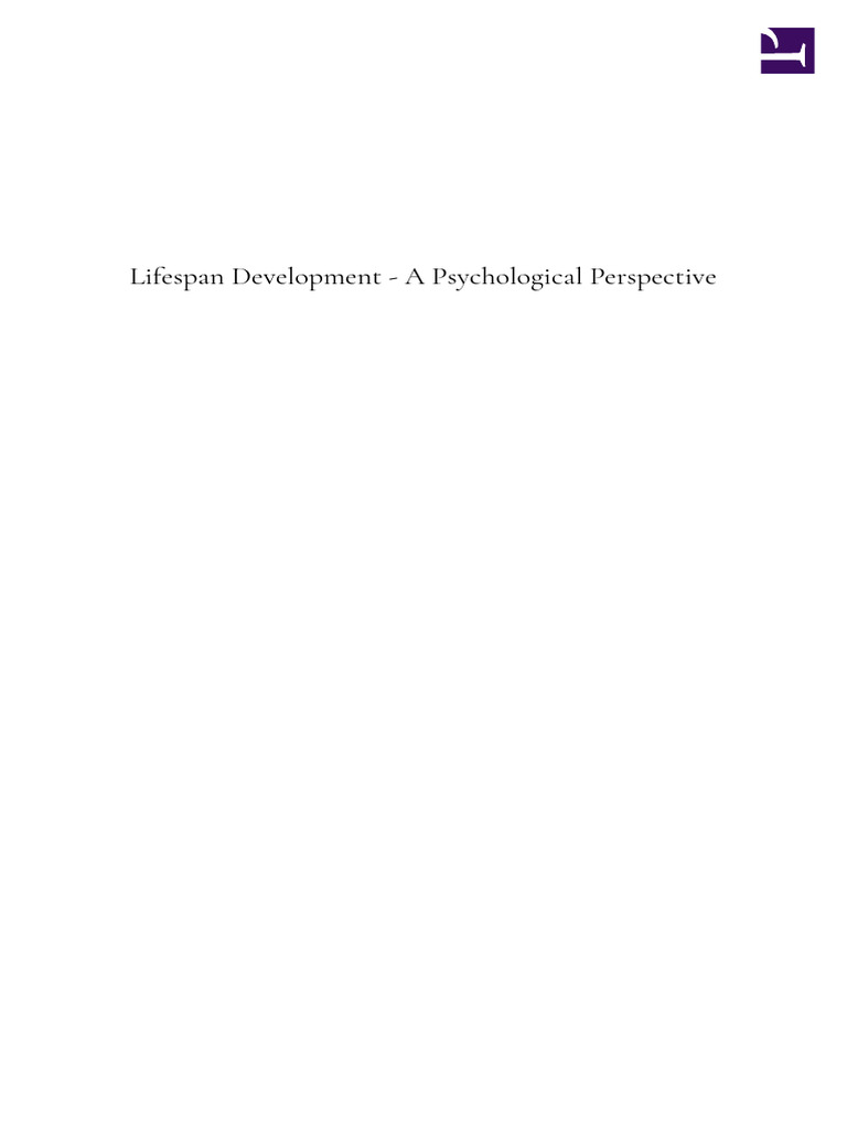 Lifespan Development A Psychological Perspective 1626120253 | PDF