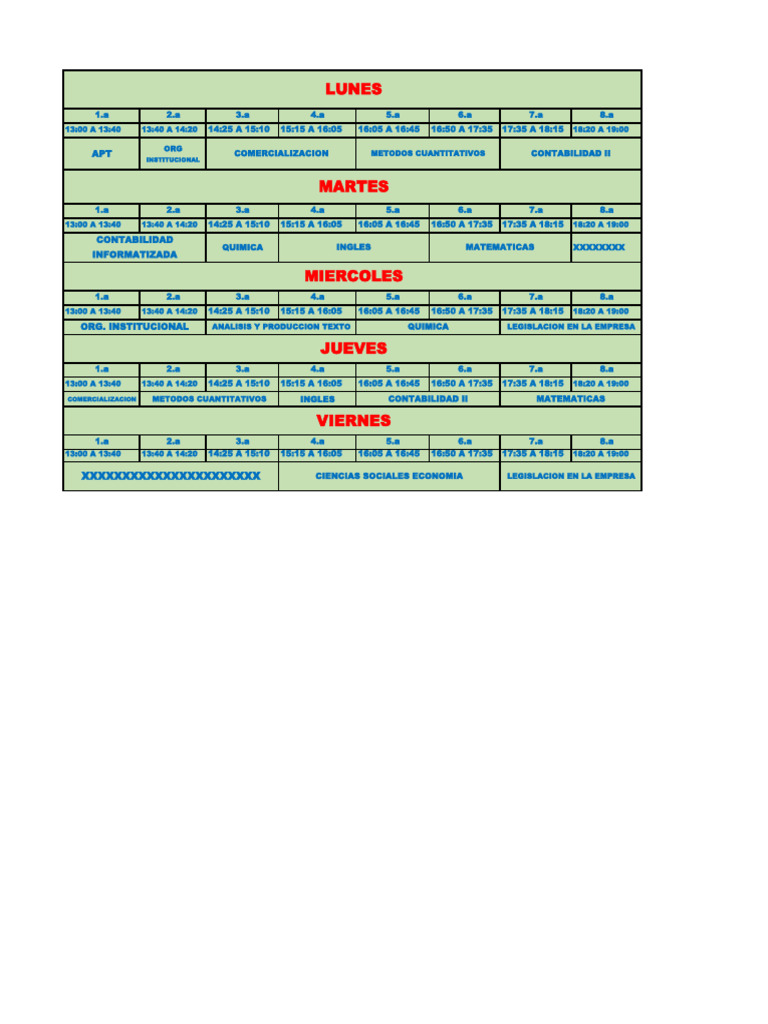 Horarios de Clase Utu 2024 | PDF