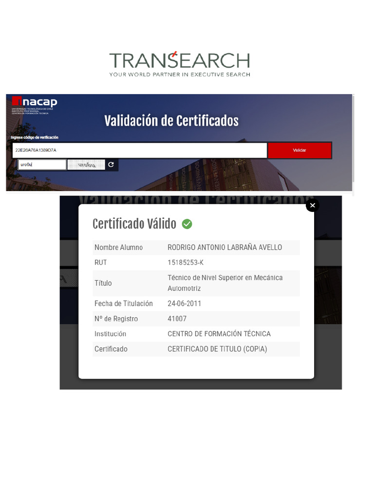 Validación Título | PDF